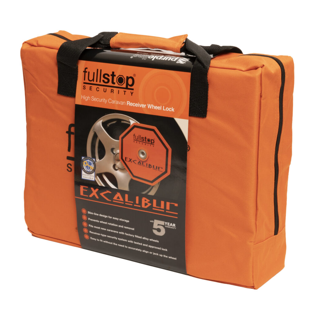 Excalibur (FRL100) caravan wheel lock by Fullstop Security